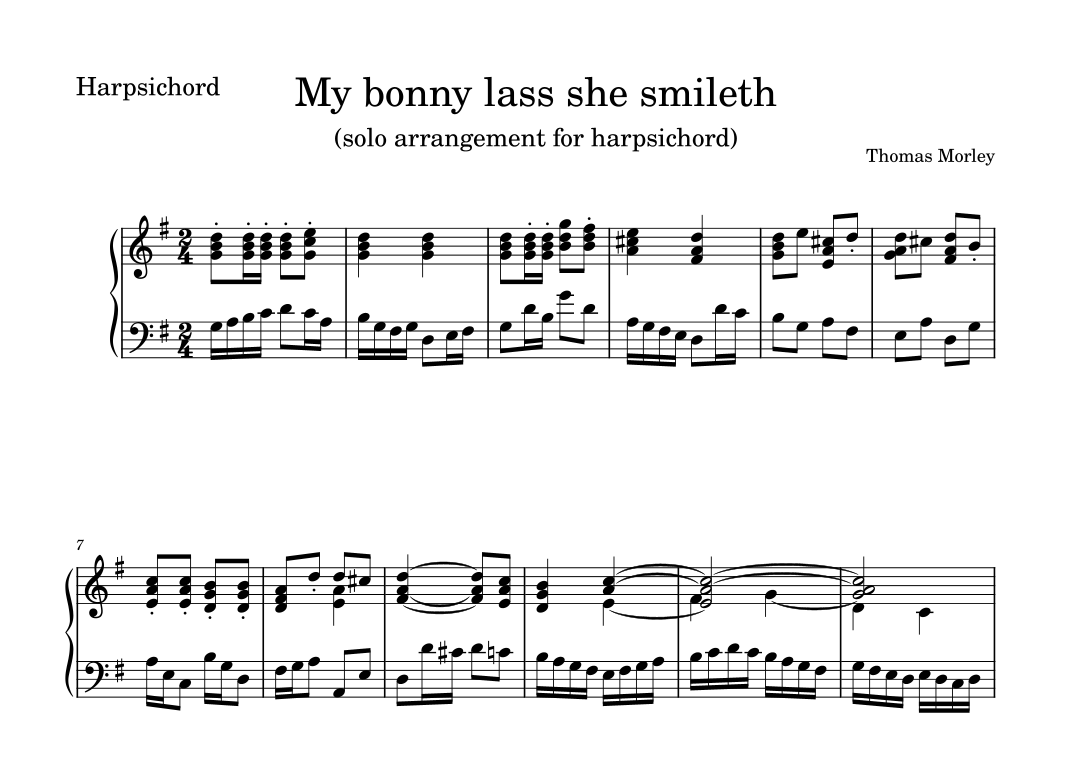 My bonny lass she smileth (arr. Mike Raymond) by Thomas Morley Sheet ...