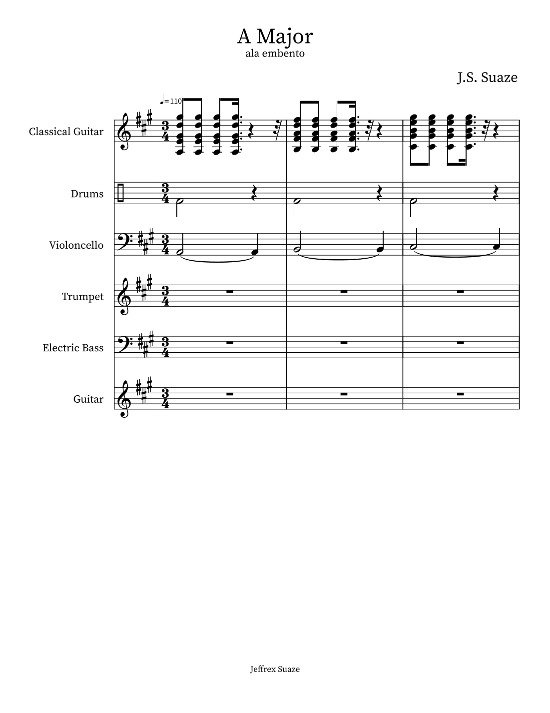 A Major ala embento by JS Suaze Sheet Music for Jazz Ensemble at Sheet ...