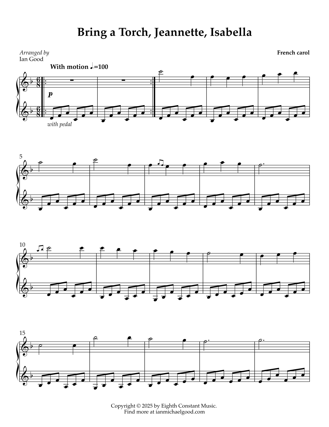 Bring a Torch, Jeannette, Isabella - new age piano (arr. Ian Good) by ...