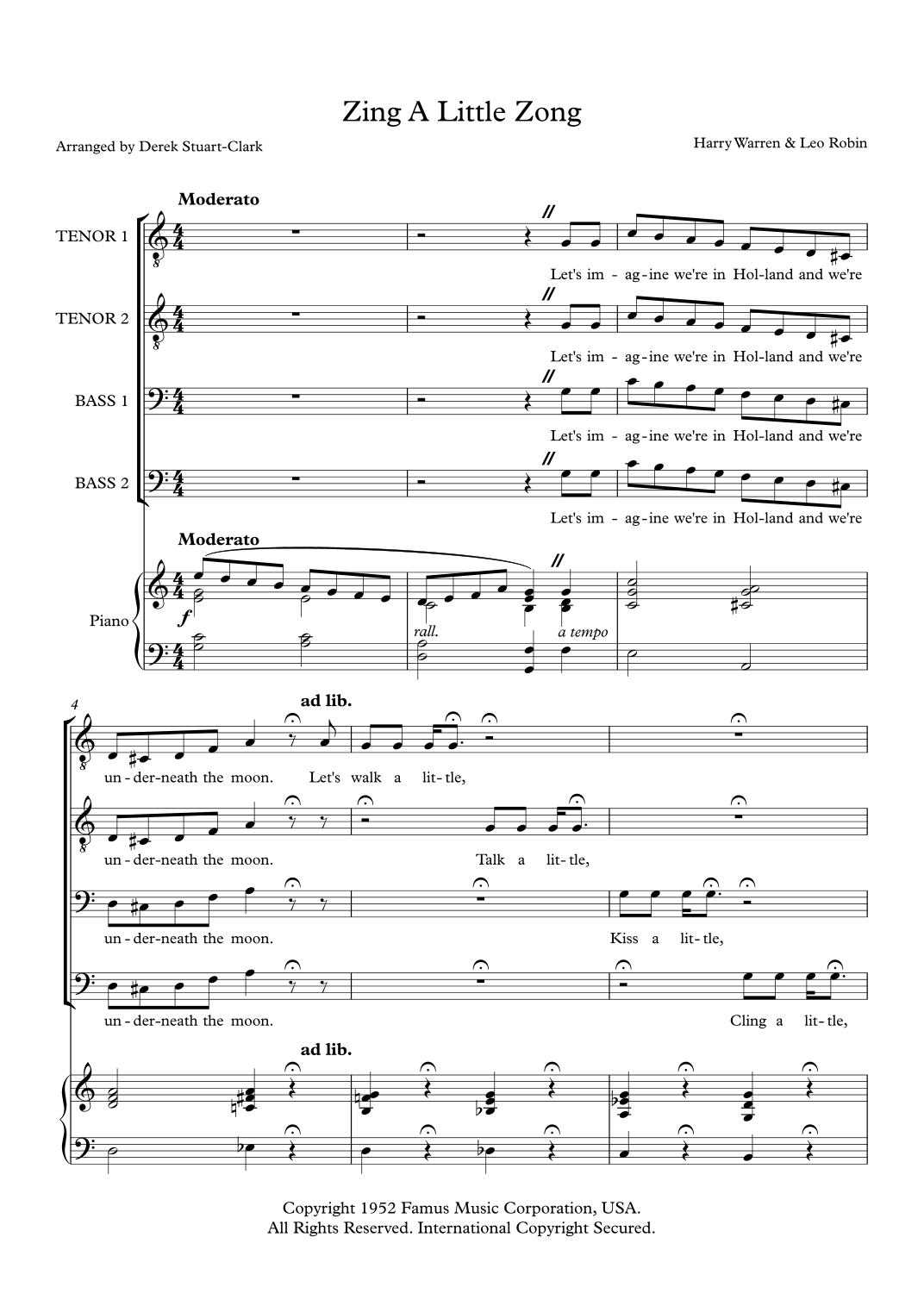 Zing A Little Zong (arr. Derek STUART-CLARK) von Bing Crosby & Jane ...