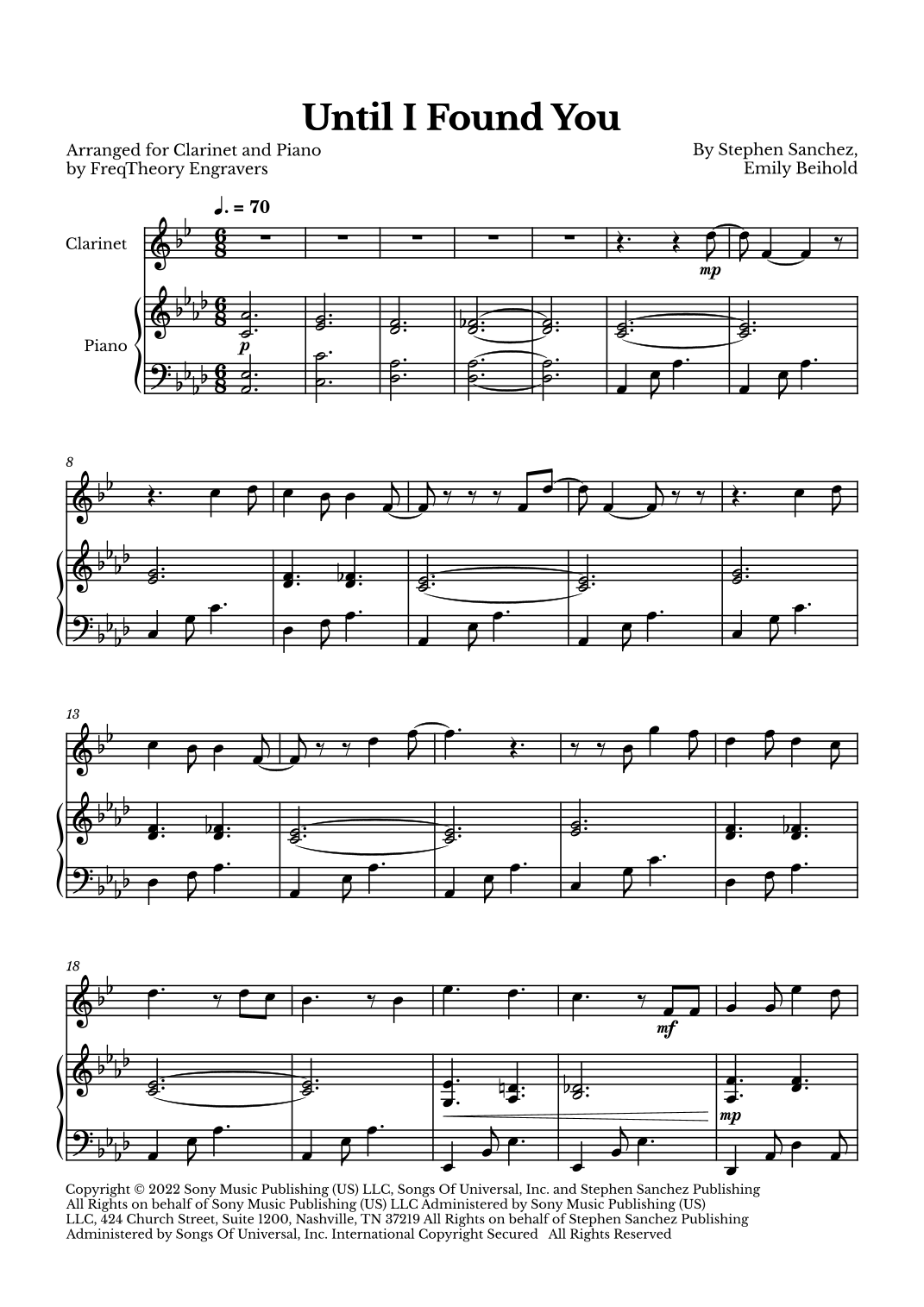 Until I Found You (arr. FreqTheory Engravers) by Stephen Sanchez Sheet ...