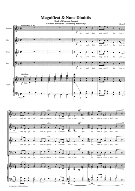Magnificat Op. 2, No. 1 by David Cundy Sheet Music for SATB Choir at ...