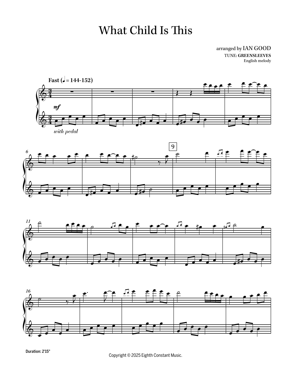 What Child Is This (GREENSLEEVES) - new age piano (arr. Ian Good) by ...