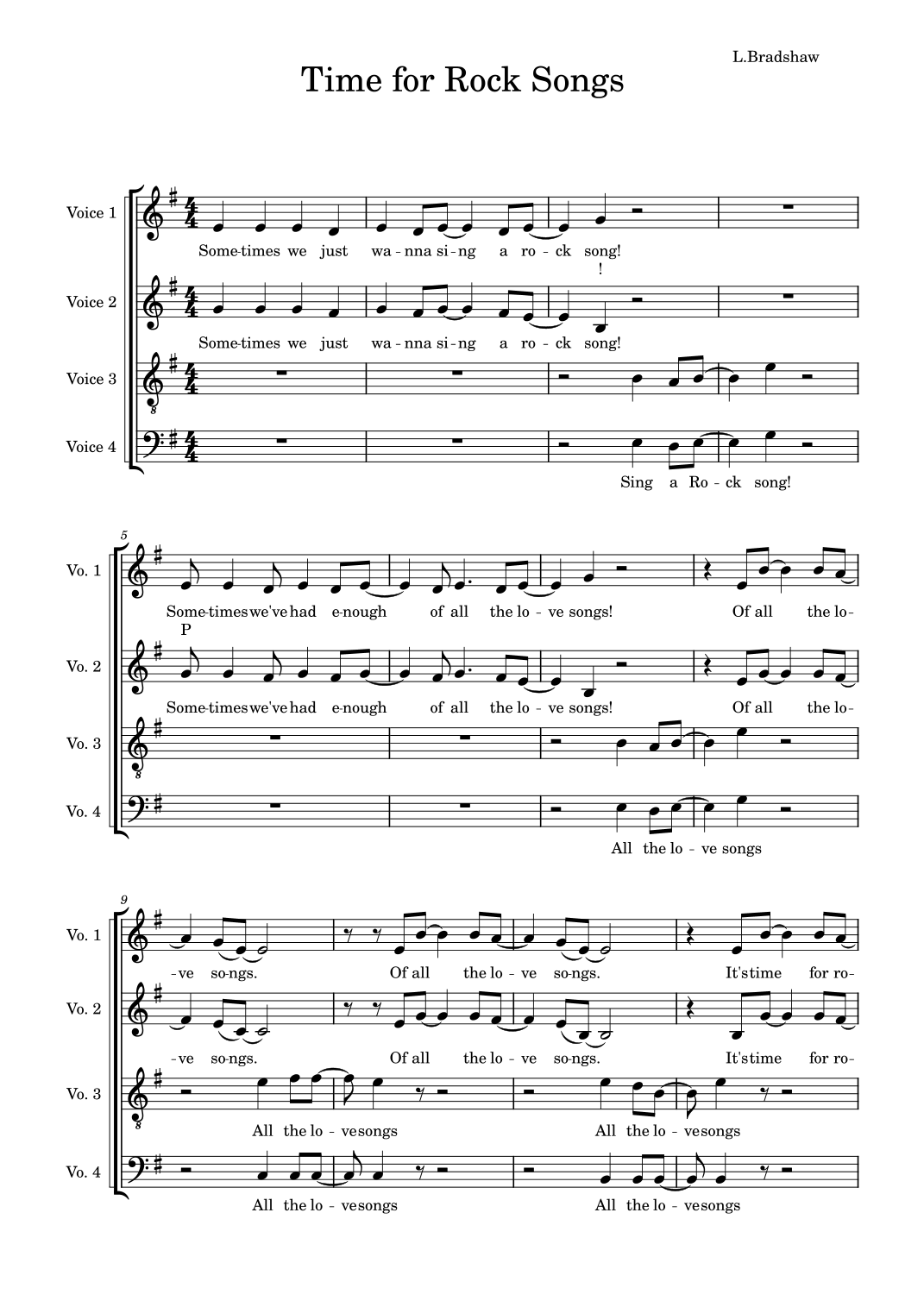 Sing A Rock Song by Laura Bradshaw Sheet Music for SATB Choir at Sheet ...