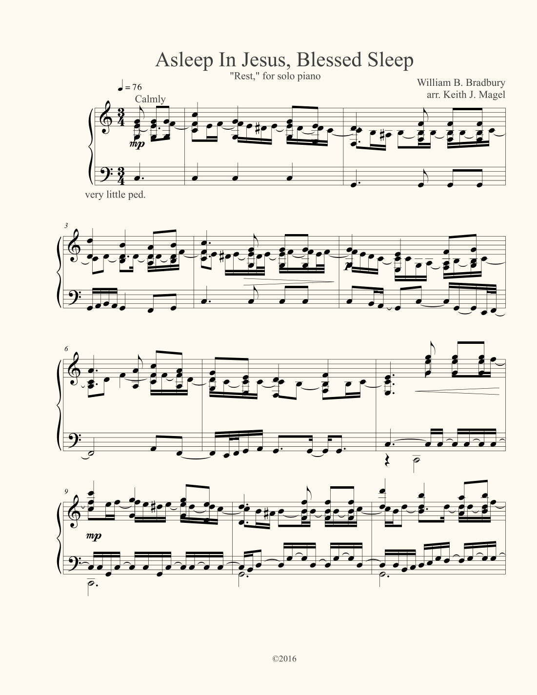 Asleep In Jesus, Blessed Sleep (Rest, Key Of C) (arr. Keith James Magel ...