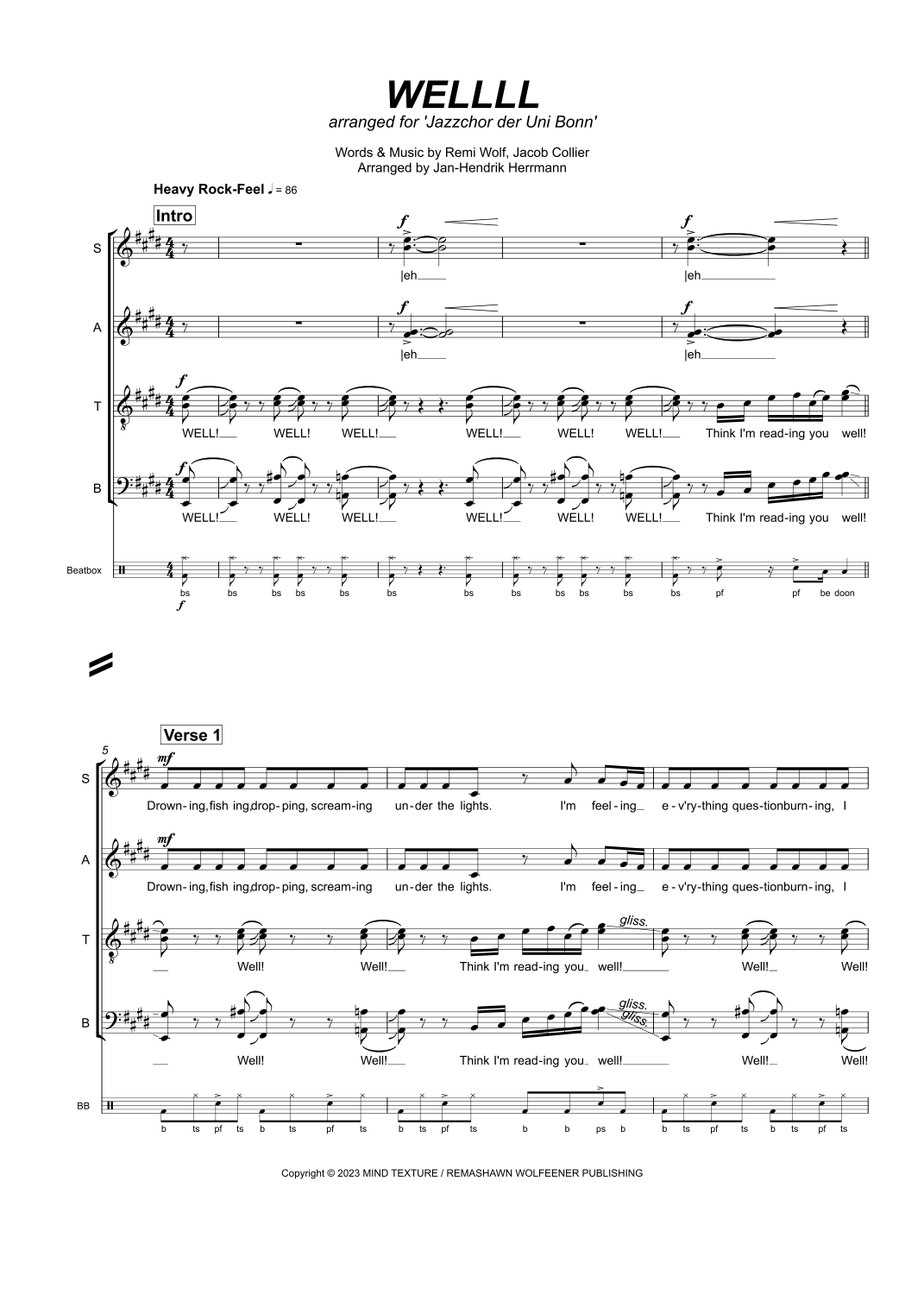 Wellll (arr. Jan-Hendrik Herrmann) by Jacob Collier Sheet Music for ...