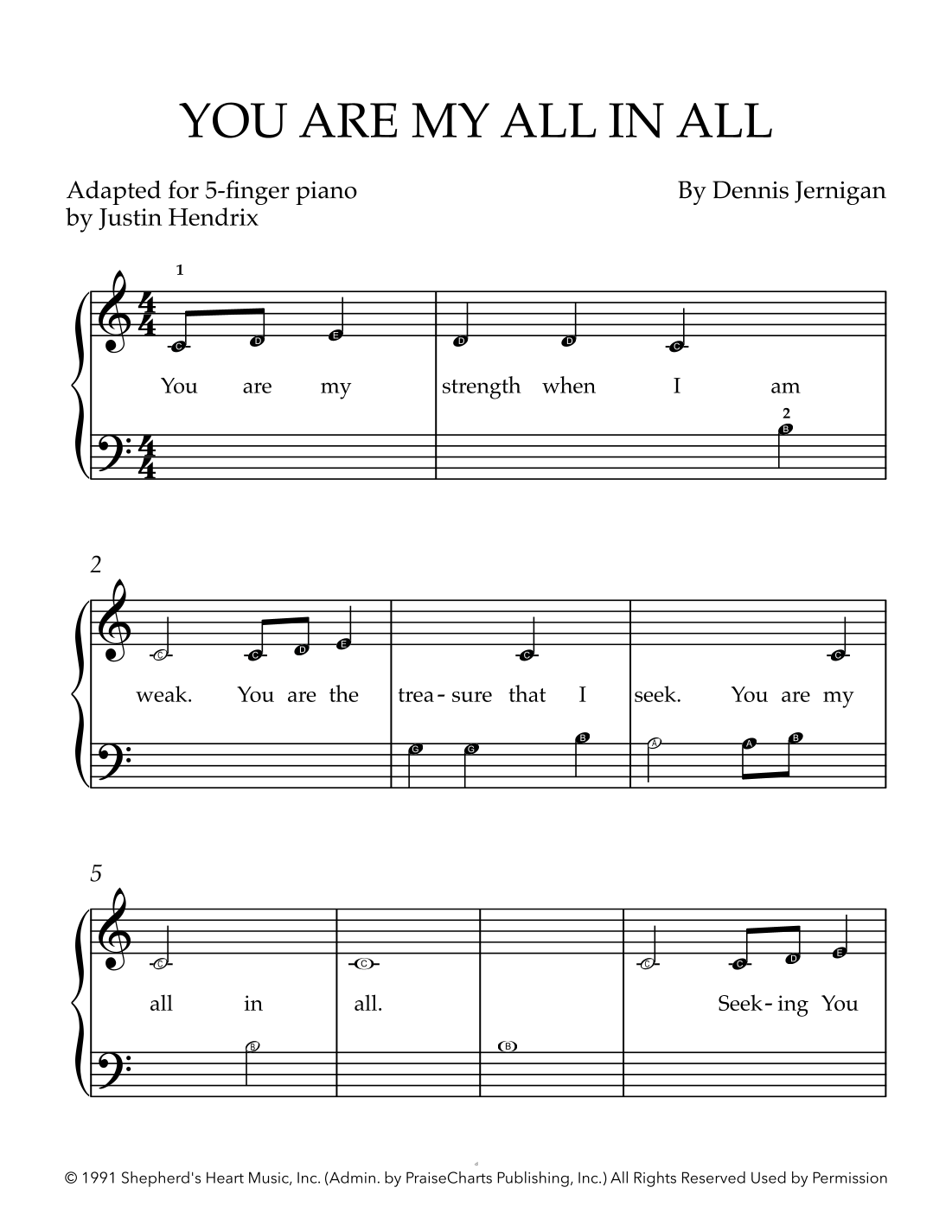 You Are My All In All (arr. Justin Hendrix) by Dennis Jernigan Sheet ...