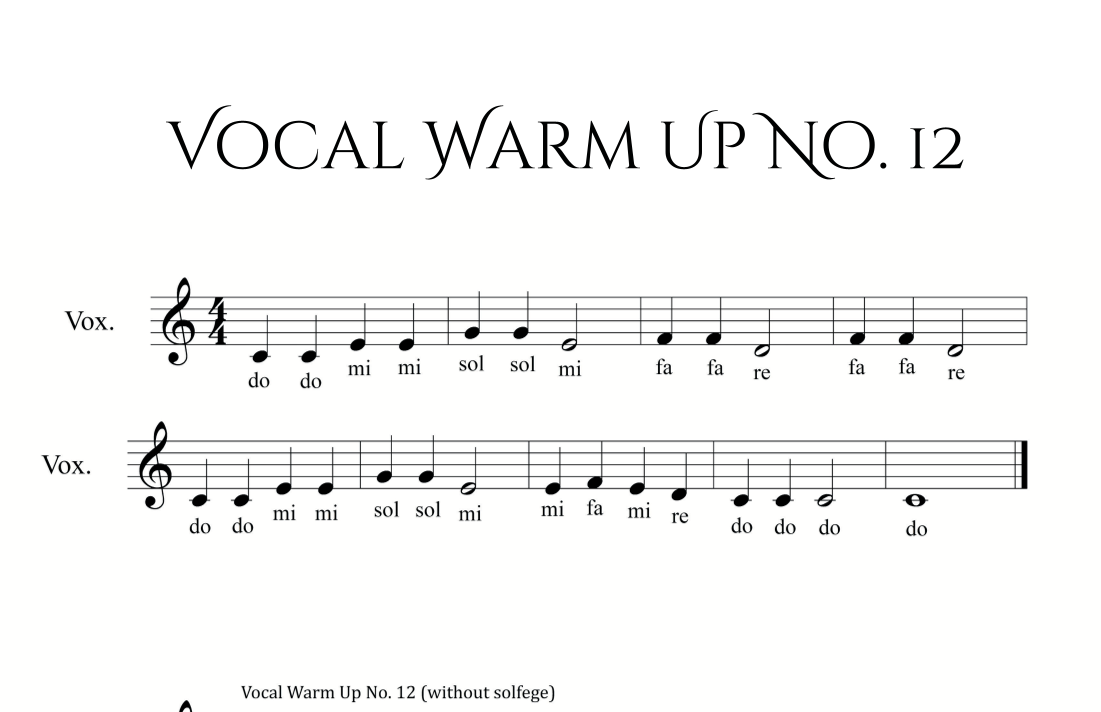 Vocal Warm Up No. 12 (Solfege Exercise) by Kathryn Carpenter Sheet ...