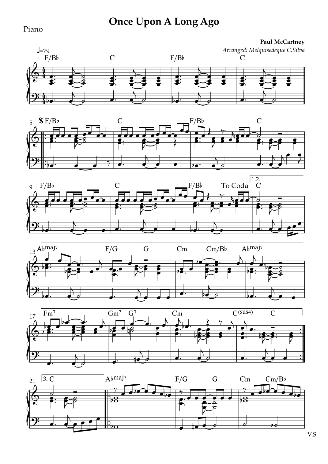 Once Upon A Long Ago (arr. Melquisedeque C.Silva) by Paul McCartney ...