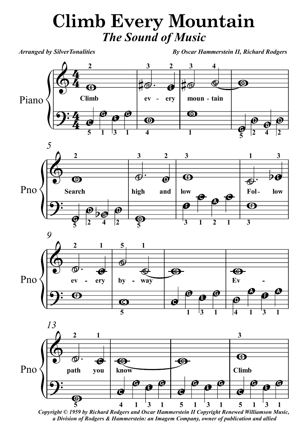 Climb Ev'ry Mountain (arr. SilverTonalities) by Margery McKay Sheet ...
