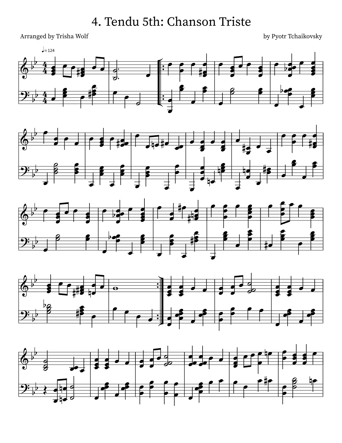 Chanson Triste (Tendu 5th) (arr. Trisha Wolf) by Pyotr Tchaikovsky ...