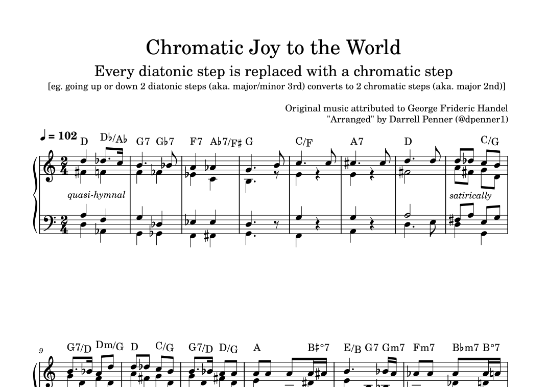 Joy to the World (chromatic) (arr. Darrell Penner) by George Frideric ...