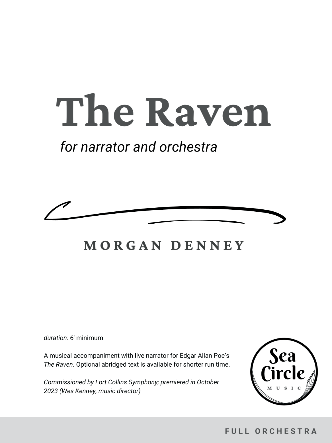 The Raven (score only) by Morgan Denney Sheet Music for Full Orchestra ...