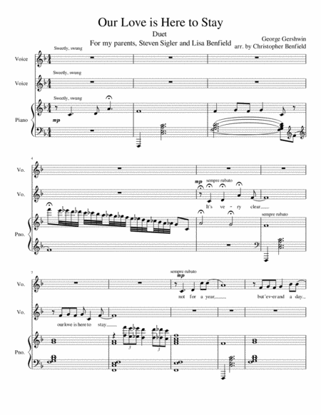 Our Love is Here to Stay (arr. Christopher Benfield) by George Gershwin ...