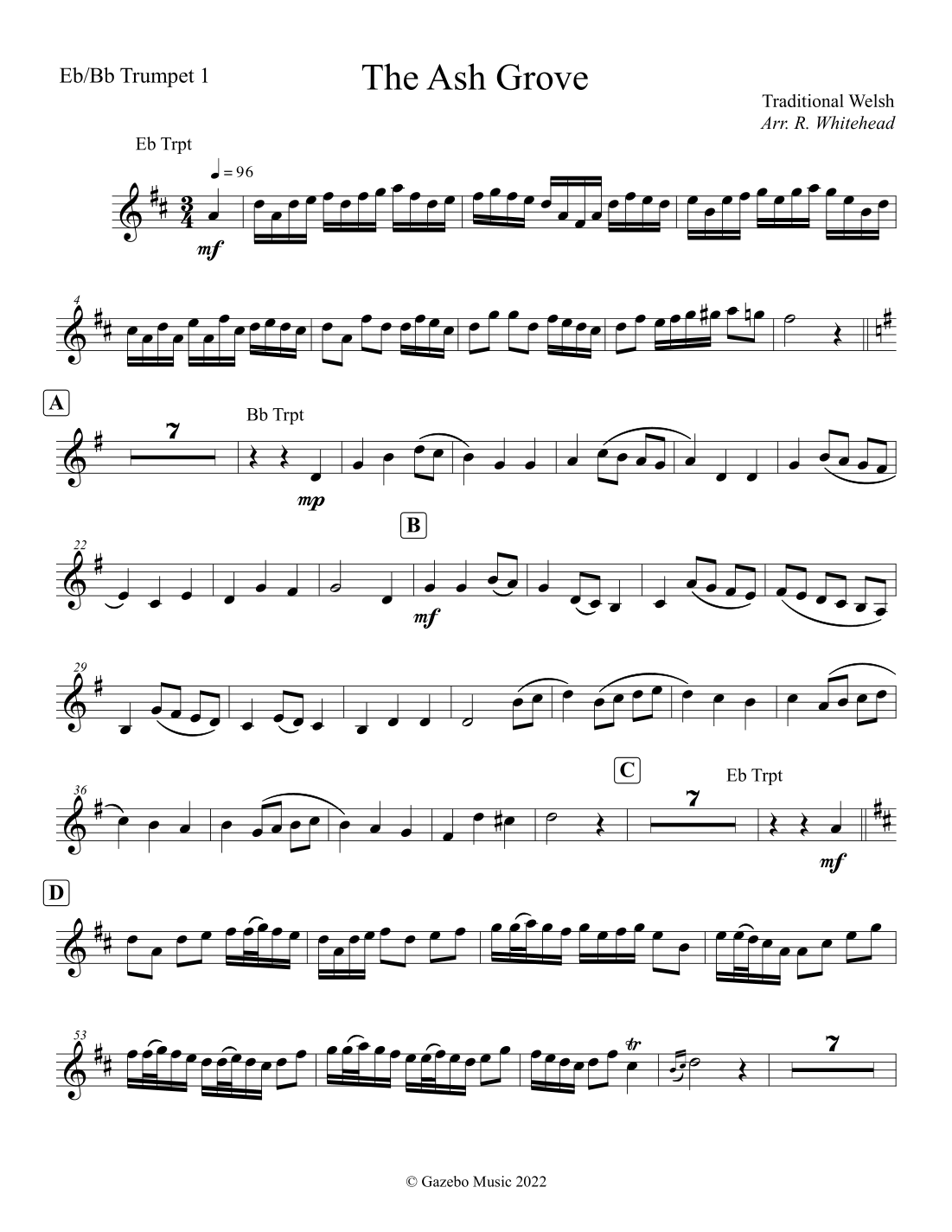 The Ash Grove (arr. Robert Whitehead) by Traditional Sheet Music for ...