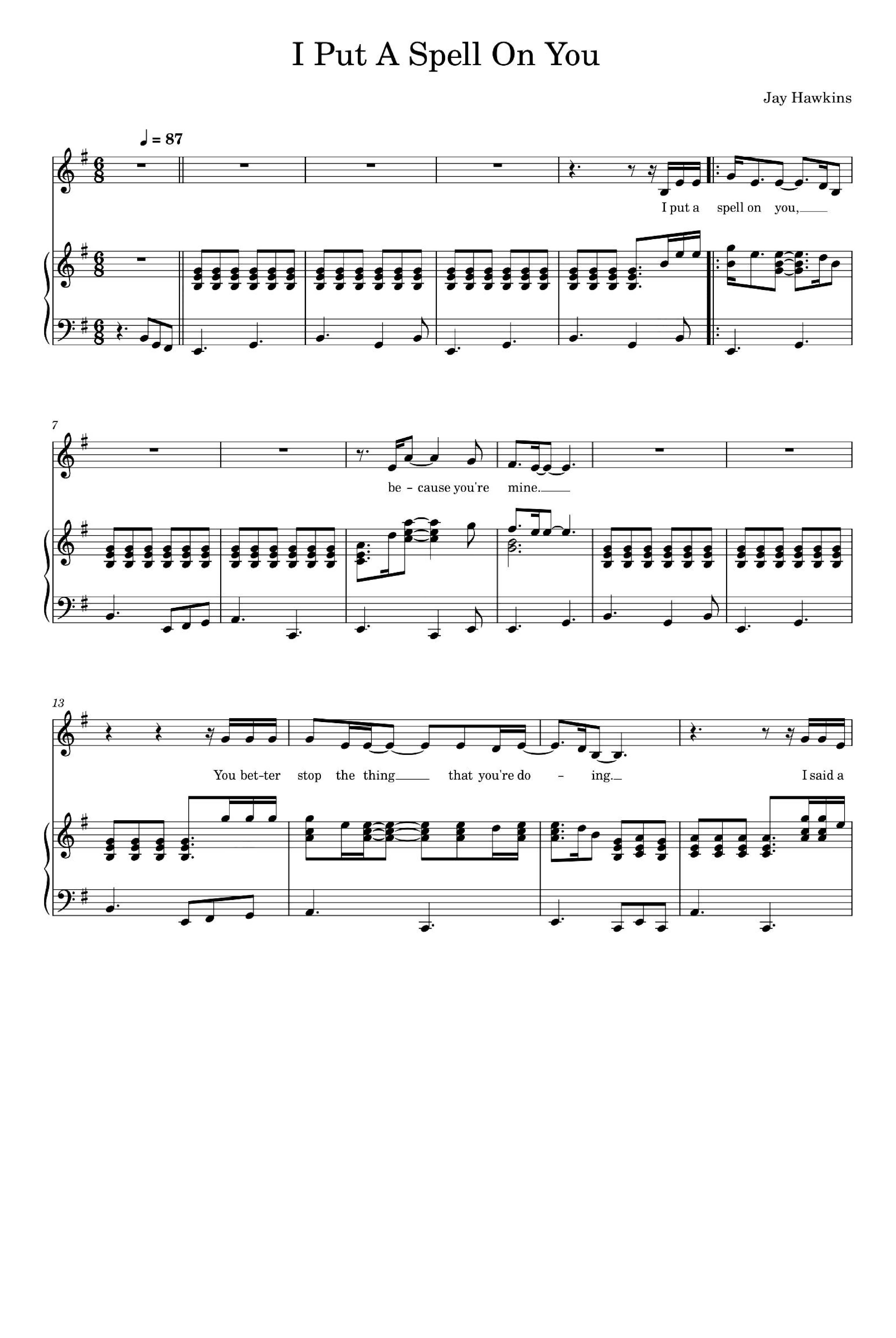 I Put A Spell On You (arr. Nina Simone) by Nina Simone Sheet Music for ...