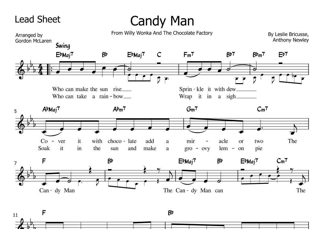 The Candy Man (arr. Gordon McLaren) von Sammy Davis Jr. Noten zum ...