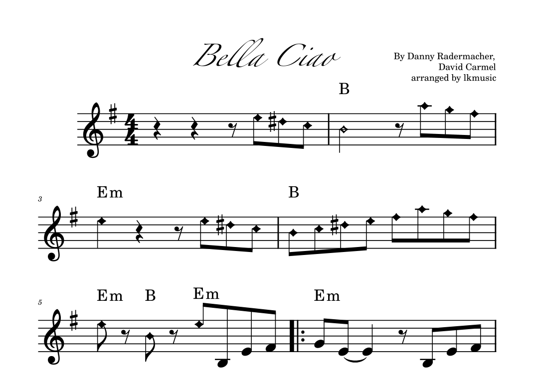 Bella Ciao (arr. Lkmusic) by Danny Radermacher Sheet Music for Trumpet ...
