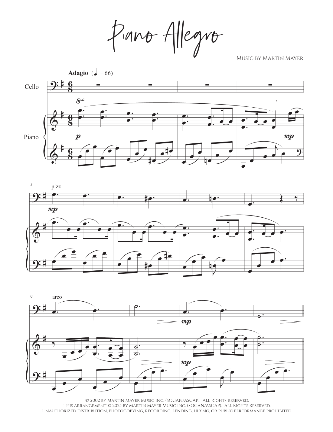 Piano Allegro por Martin Mayer Partituras para Piano y Cello en Sheet ...
