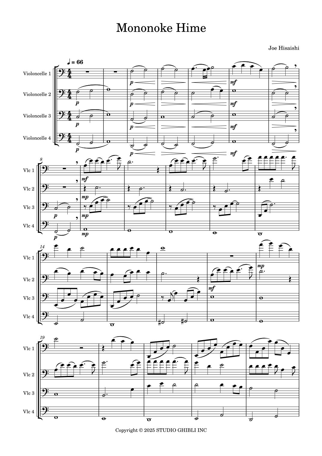 Princess Mononoke (Theme/cues) (arr. Gael Florens by Jou Hisaishi Sheet ...
