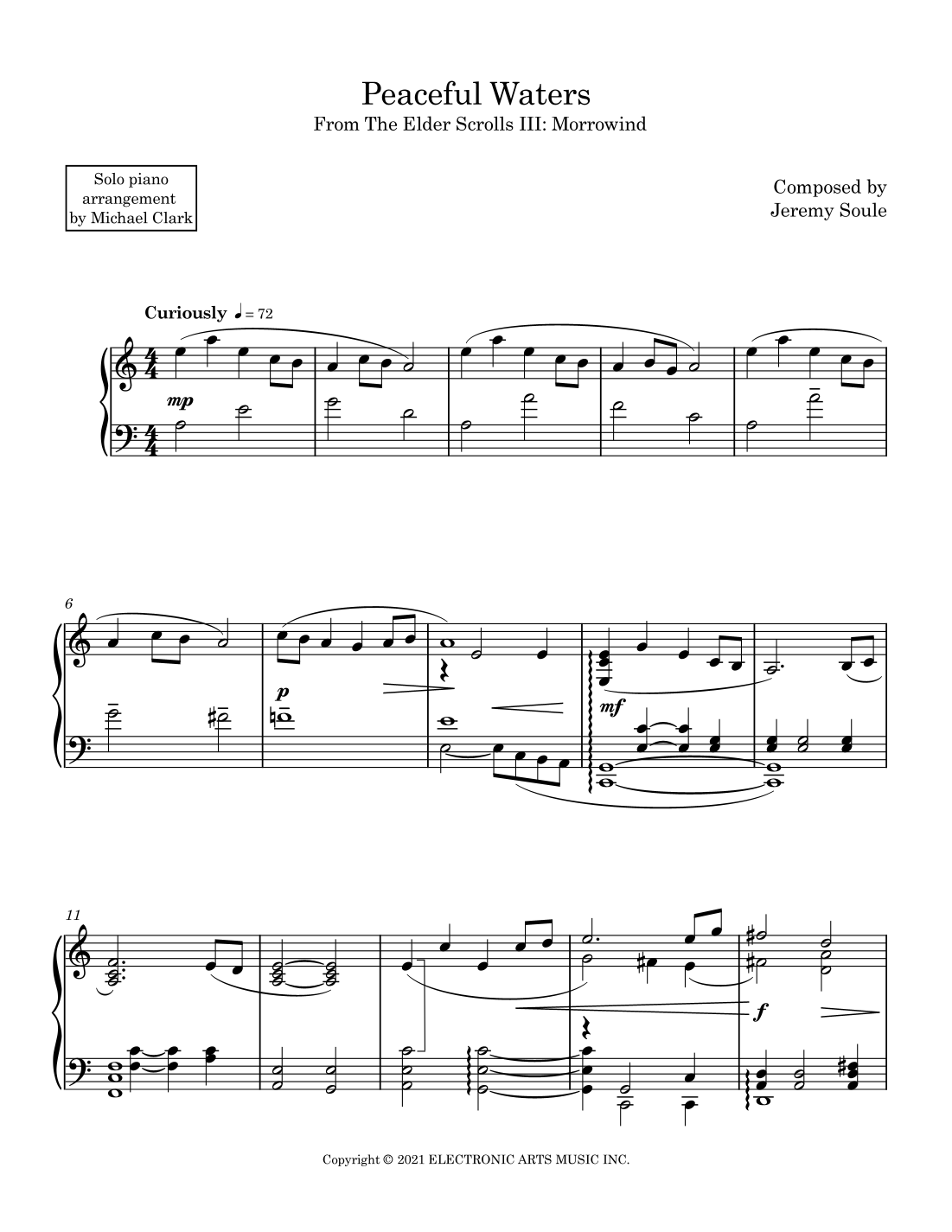 Elder Scrolls III Morrowind (arr. Michael Clark) by Jeremy Soule Sheet ...
