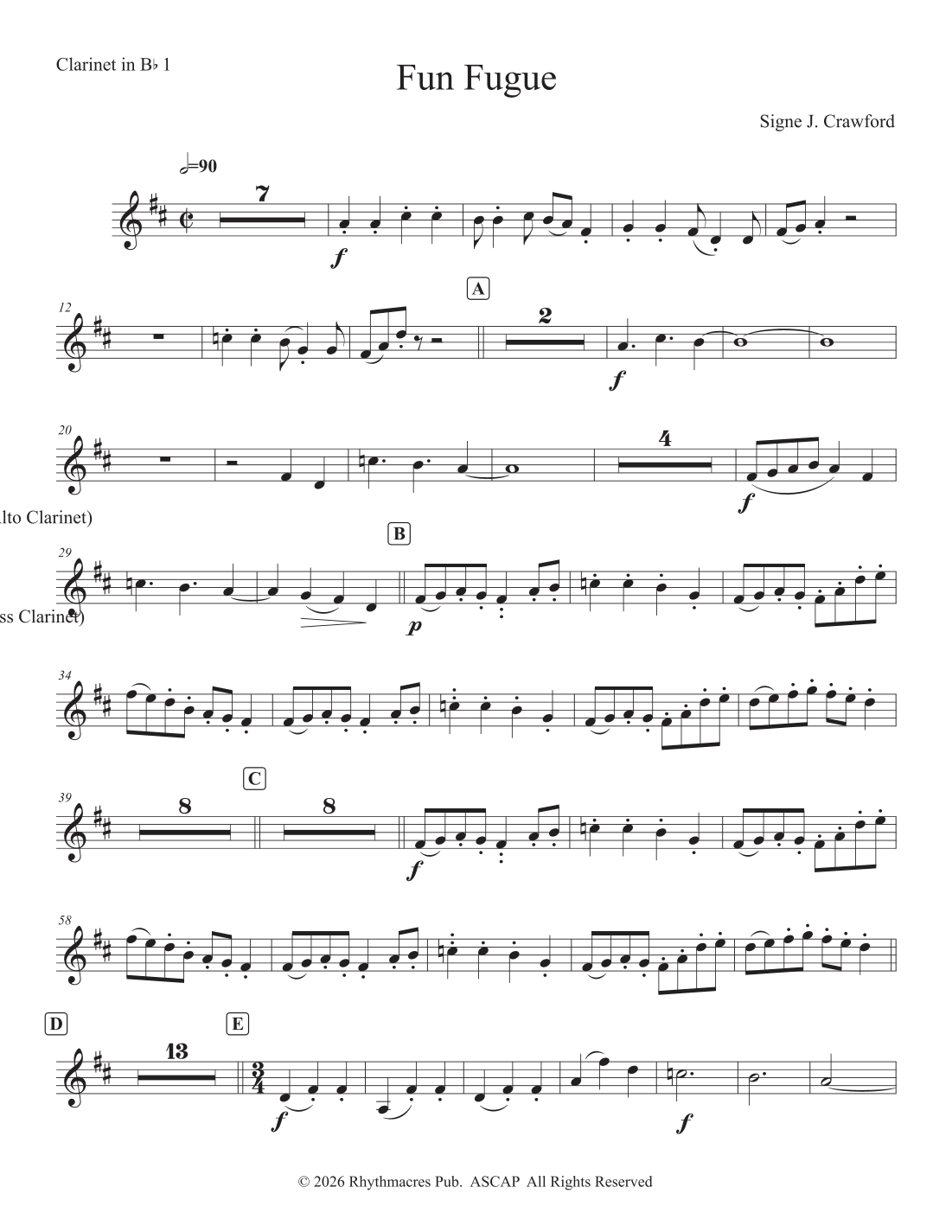 Fun Fugue - Score Only by Signe J Crawford Sheet Music for Woodwind ...
