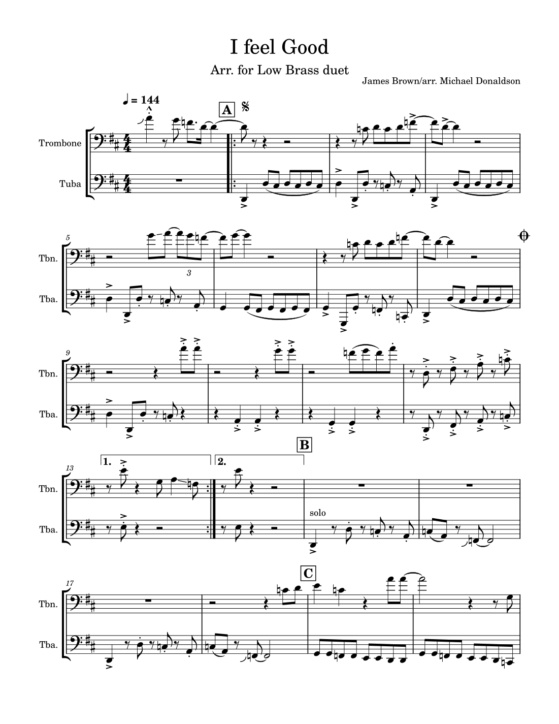 I Got You (I Feel Good) (arr. Michael Donaldson) by James Brown Sheet ...