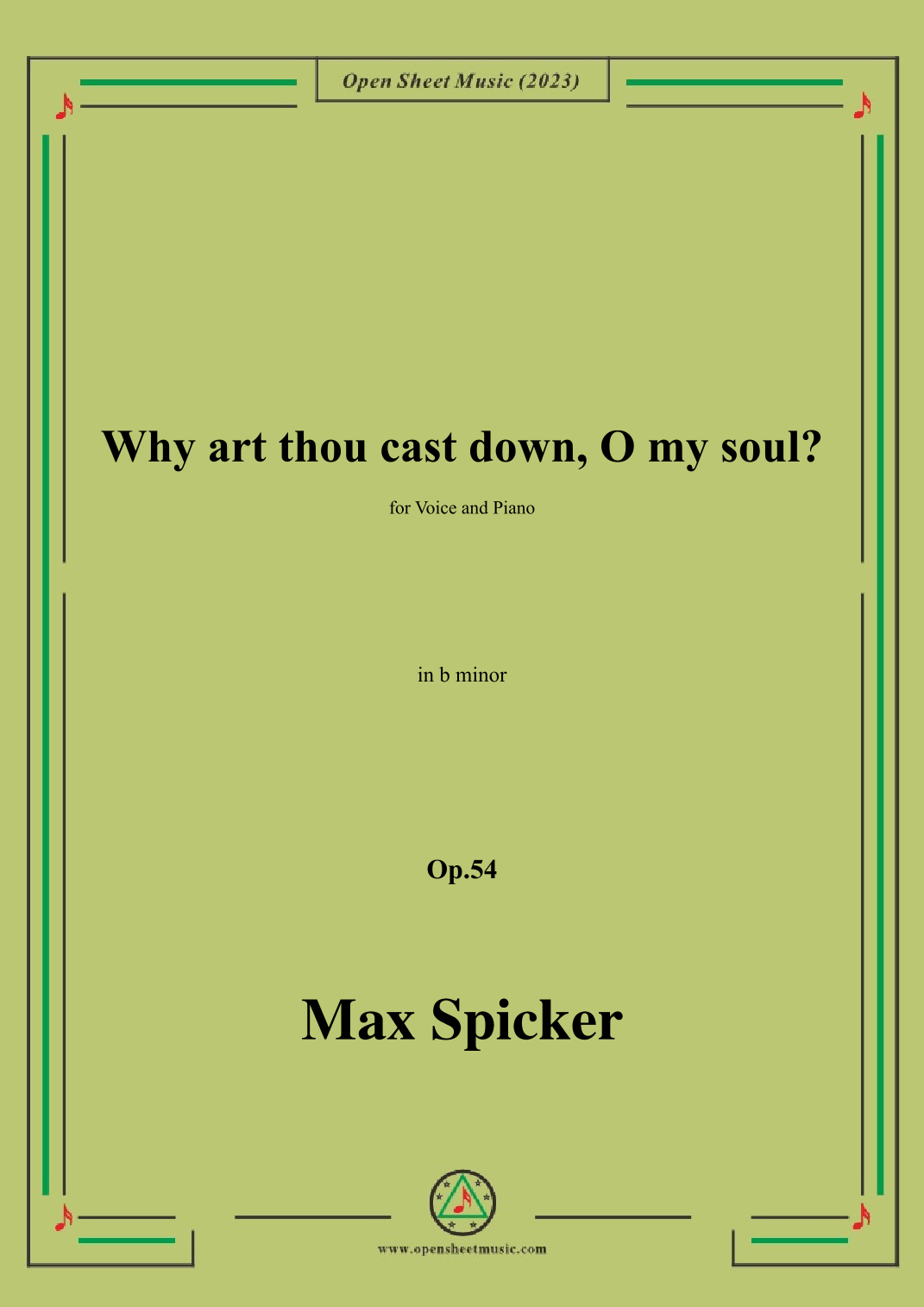Spicker-Why art thou cast down,O my soul?,Op.54,in b minor (arr. OSM ...
