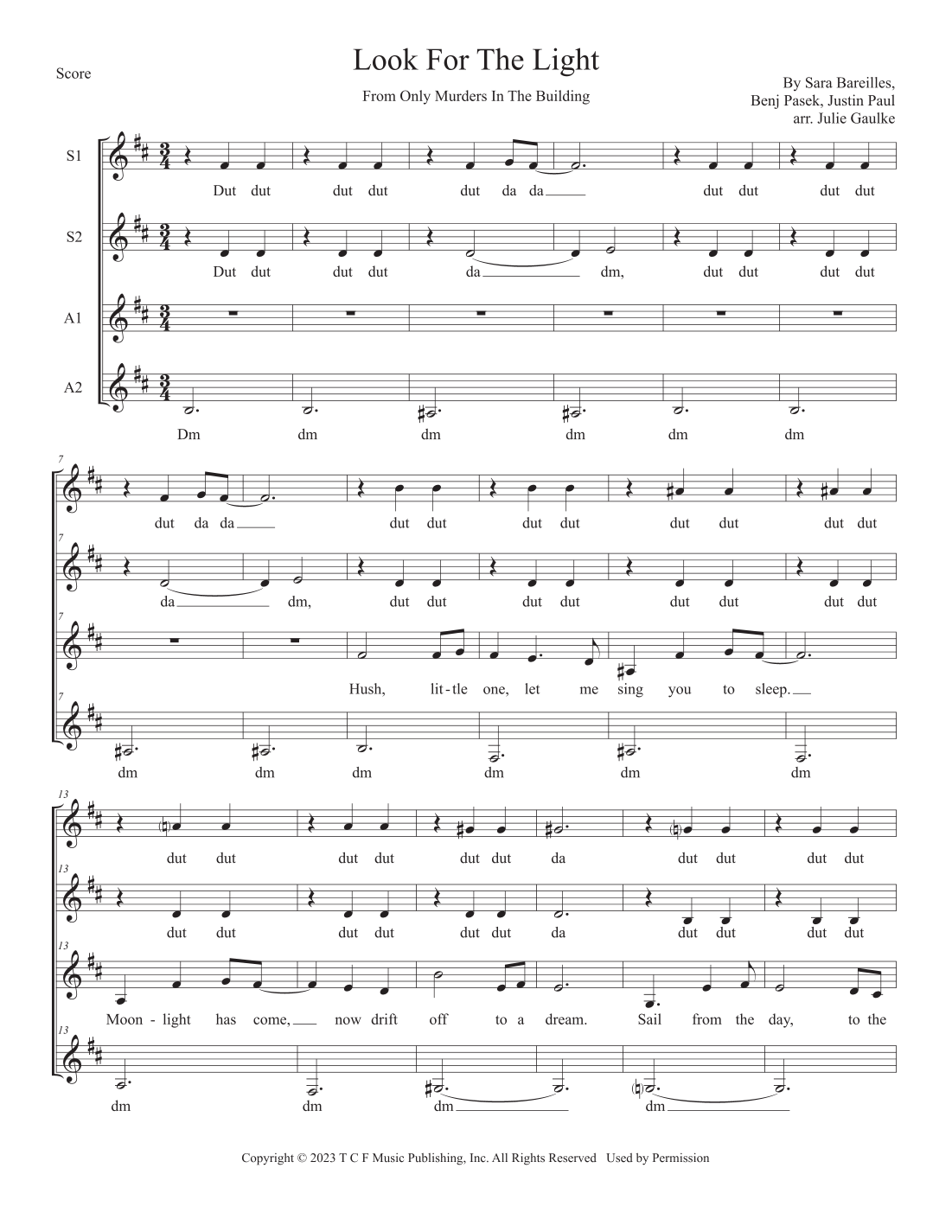 Look For The Light (arr. Julie Gaulke by Ashley Park/ Meryl Streep/only ...