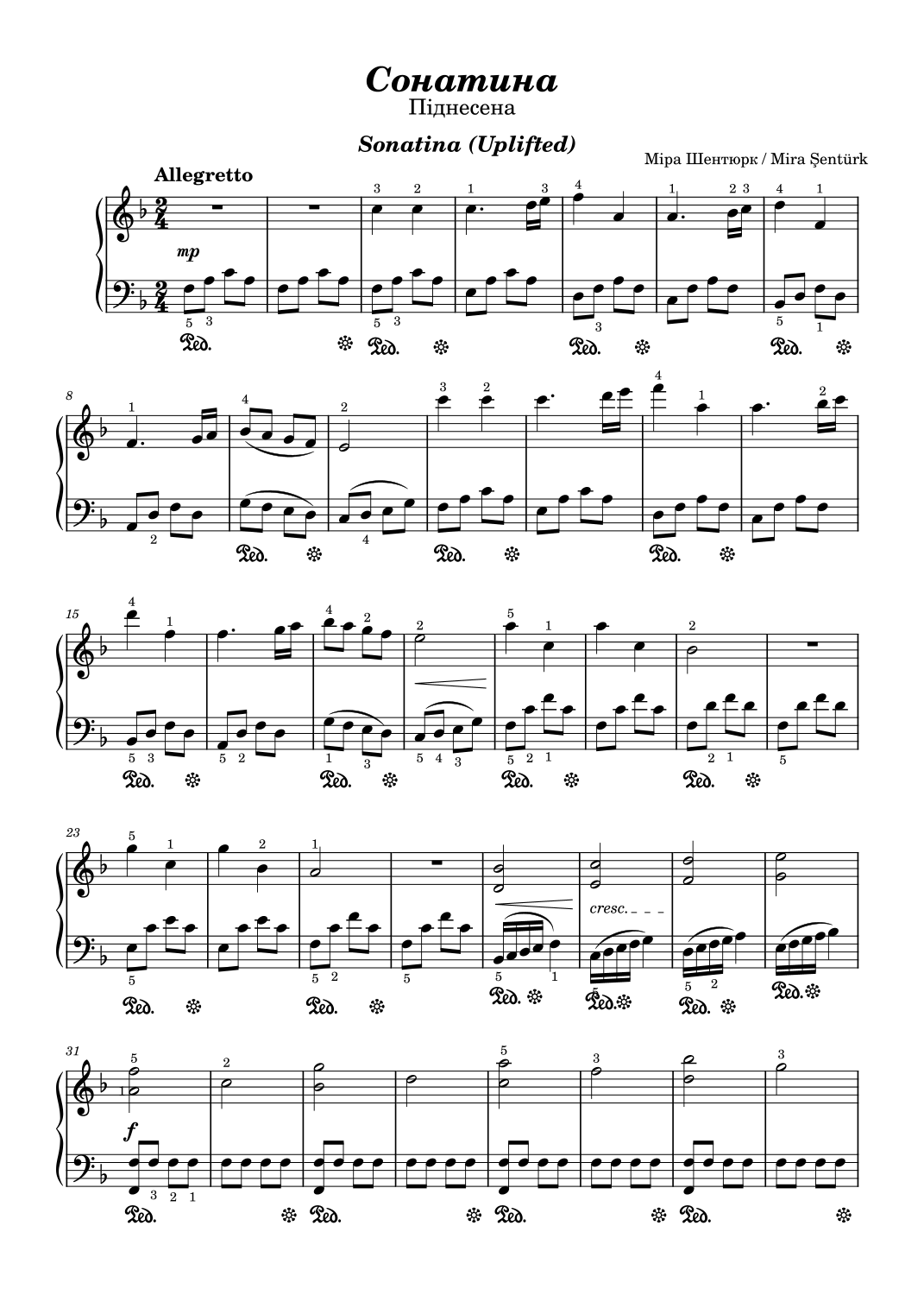 Sonata (Uplifted) von Mira Senturk Noten zum Klavier solo bei Sheet ...