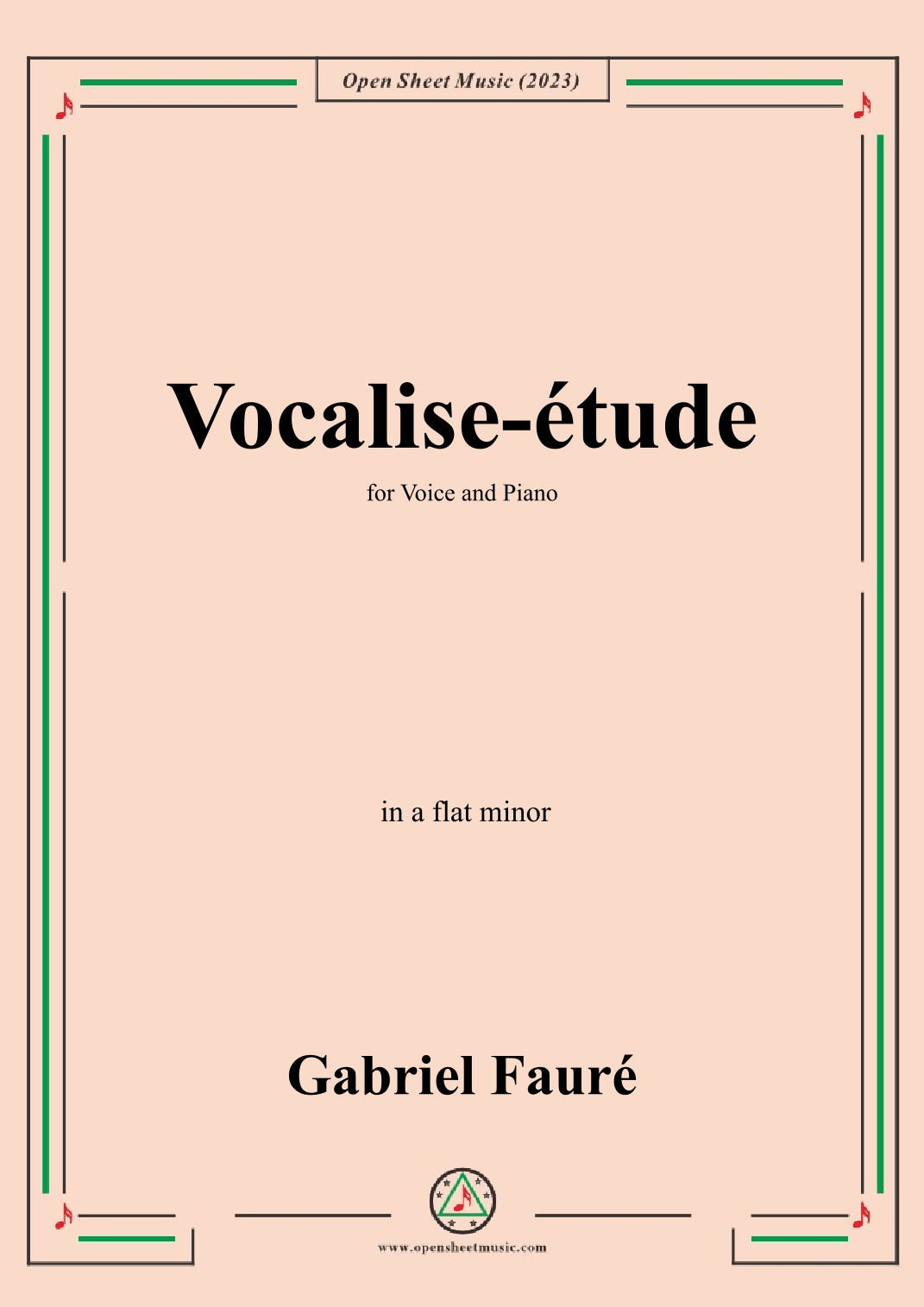 G. Fauré-Vocalise-étude,in a flat minor (arr. OSM) by Gabriel Faure ...