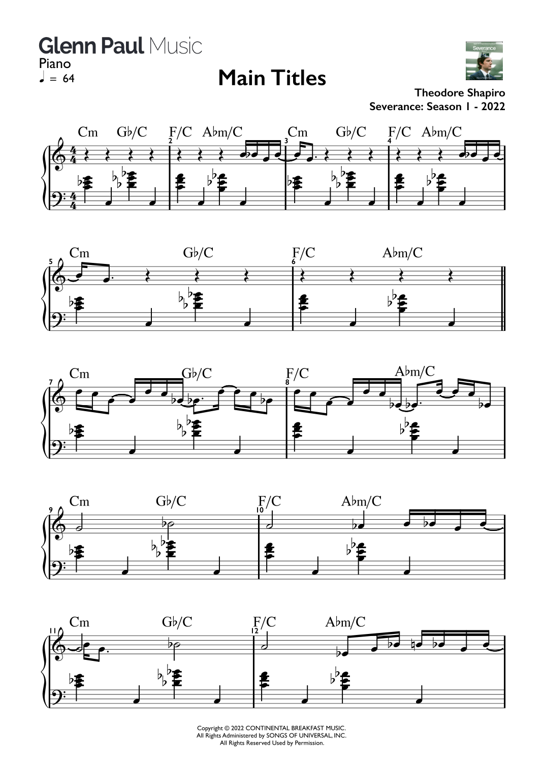 Severance - Main Title Theme (arr. Glenn Paul Music) by Theodore ...