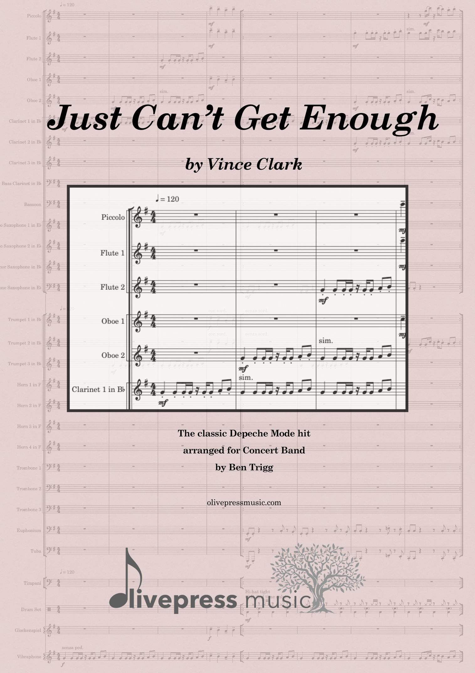 Just Can't Get Enough (arr. Ben Trigg) by Depeche Mode Sheet Music for Concert Band at Sheet ...