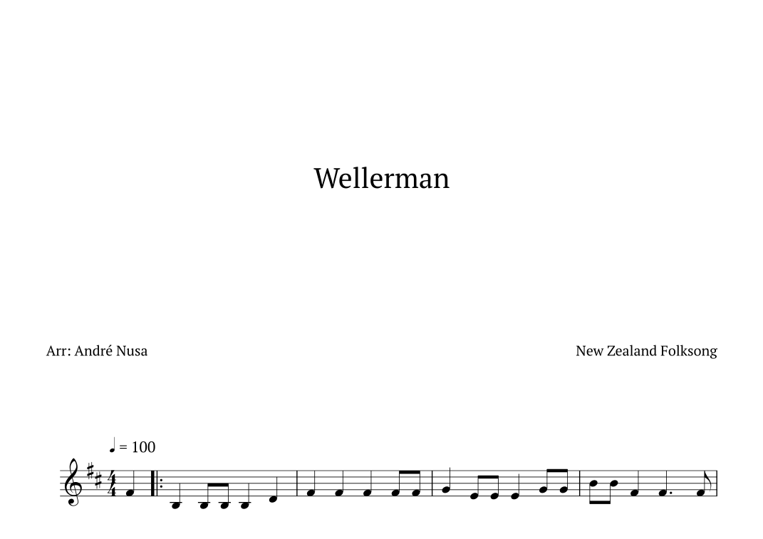 Wellerman (arr. André Nusa by New Zealand Folksong Sheet Music for ...