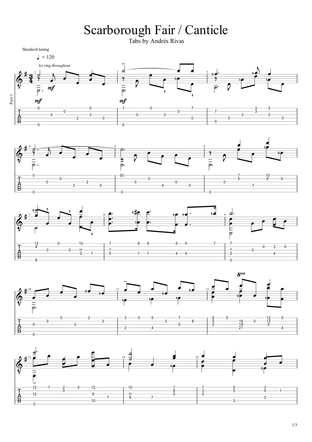 Scarborough Fair (arr. Alexander Bellow) by Alexander Bellow Sheet ...