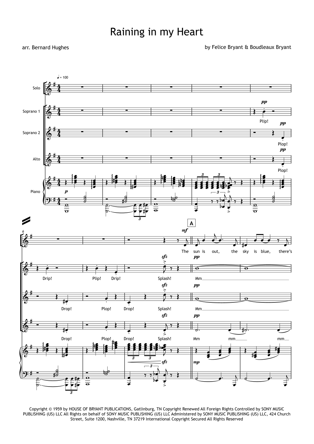 Raining In My Heart (arr. Bernard Hughes) by Hank Williams, Jr. Sheet ...