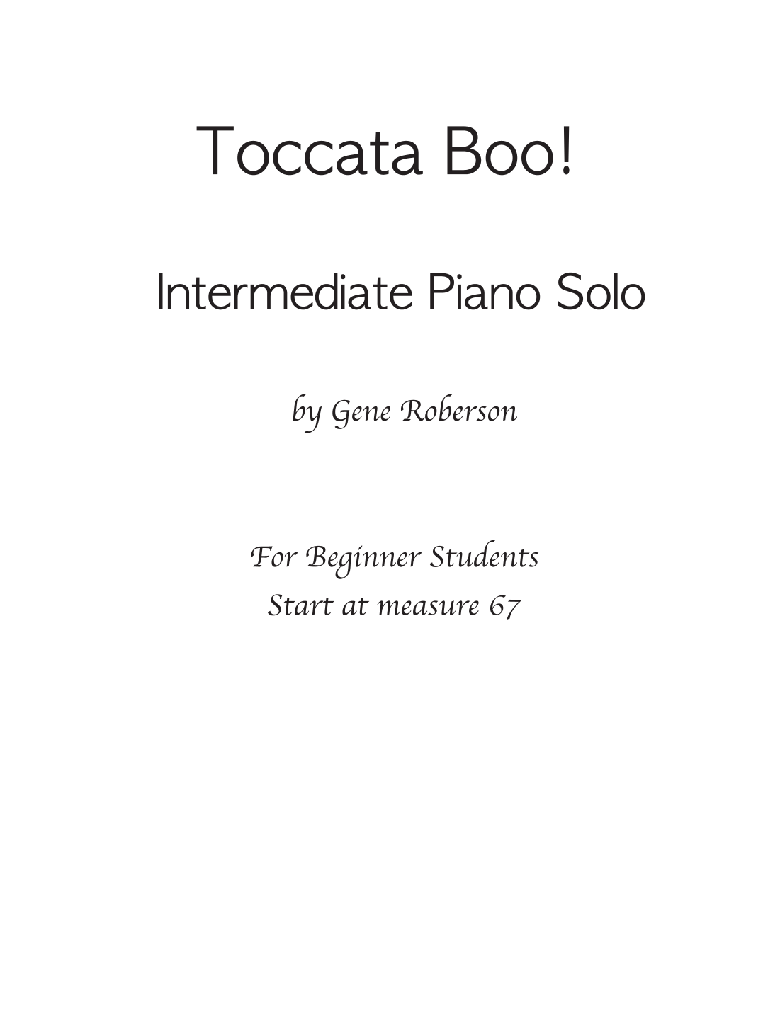 Halloween Piano Solo with Easy Version by Gene Roberson Sheet Music for ...
