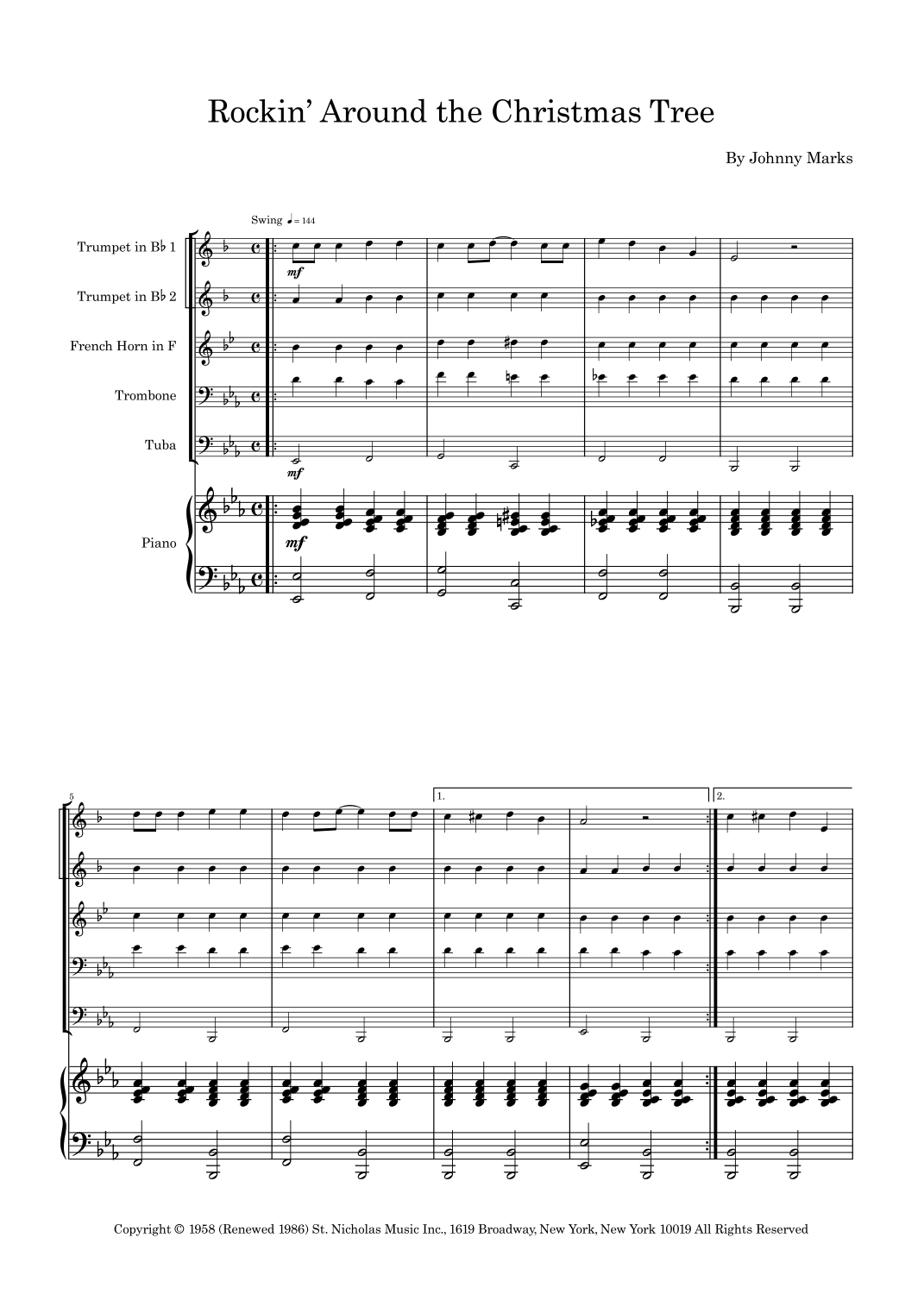 Rockin' Around The Christmas Tree (arr. Glauco Fernandes) by Brenda Lee ...