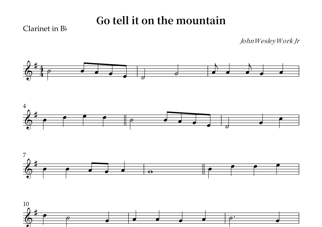 Go tell it on the mountain (arr. Wesley S. SIlva) by John Wesley Work ...