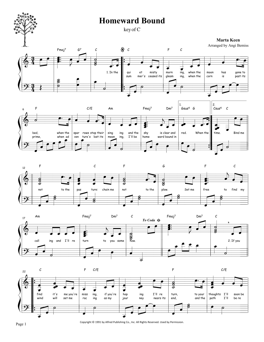 Homeward Bound (arr. Angi Bemiss of Simply the Harp by William Joseph ...