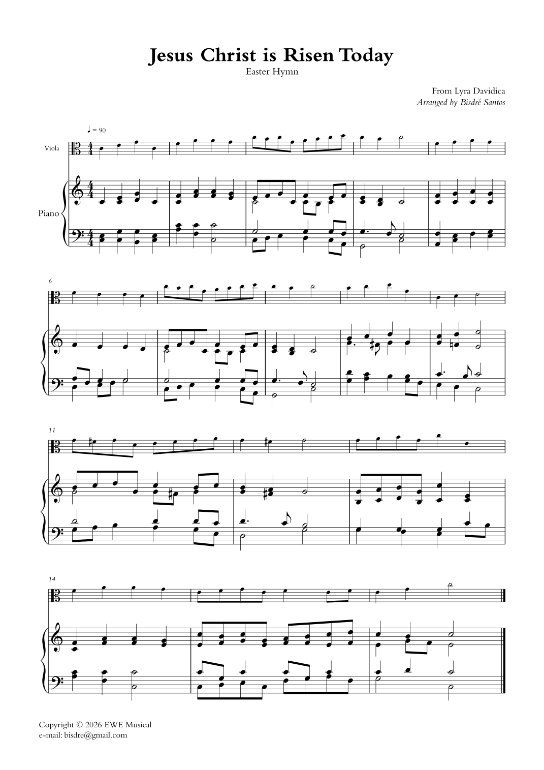 Jesus Christ is Risen Today (Lyra Davidica) (arr. Bisdré Santos) by ...