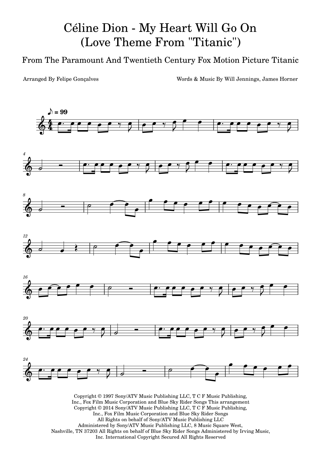 My Heart Will Go On (Love Theme From 'titanic') (arr. Felipe Gonçalves ...