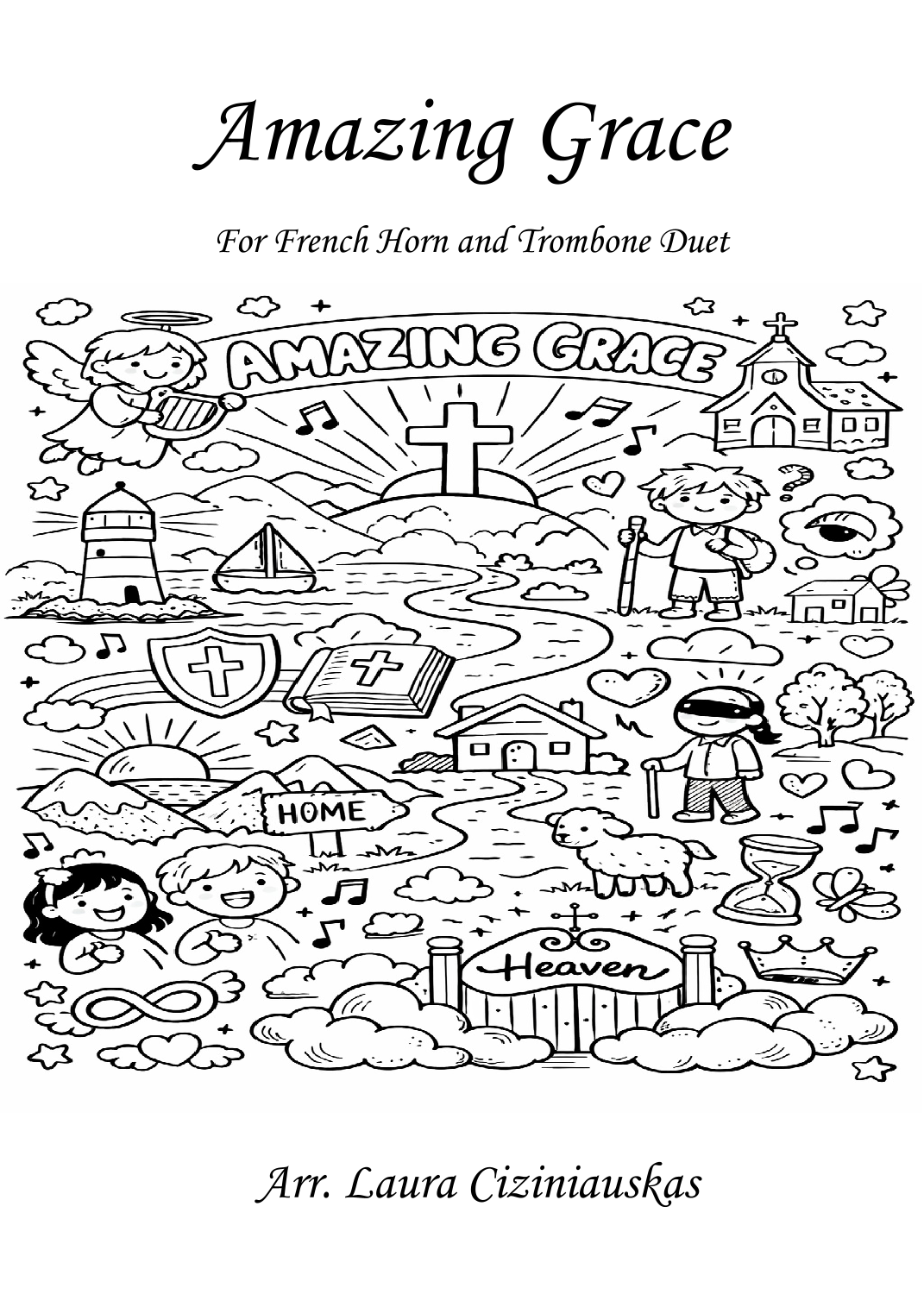 Amazing Grace – Easy Traditional French Horn and Trombone Duet G Major ...