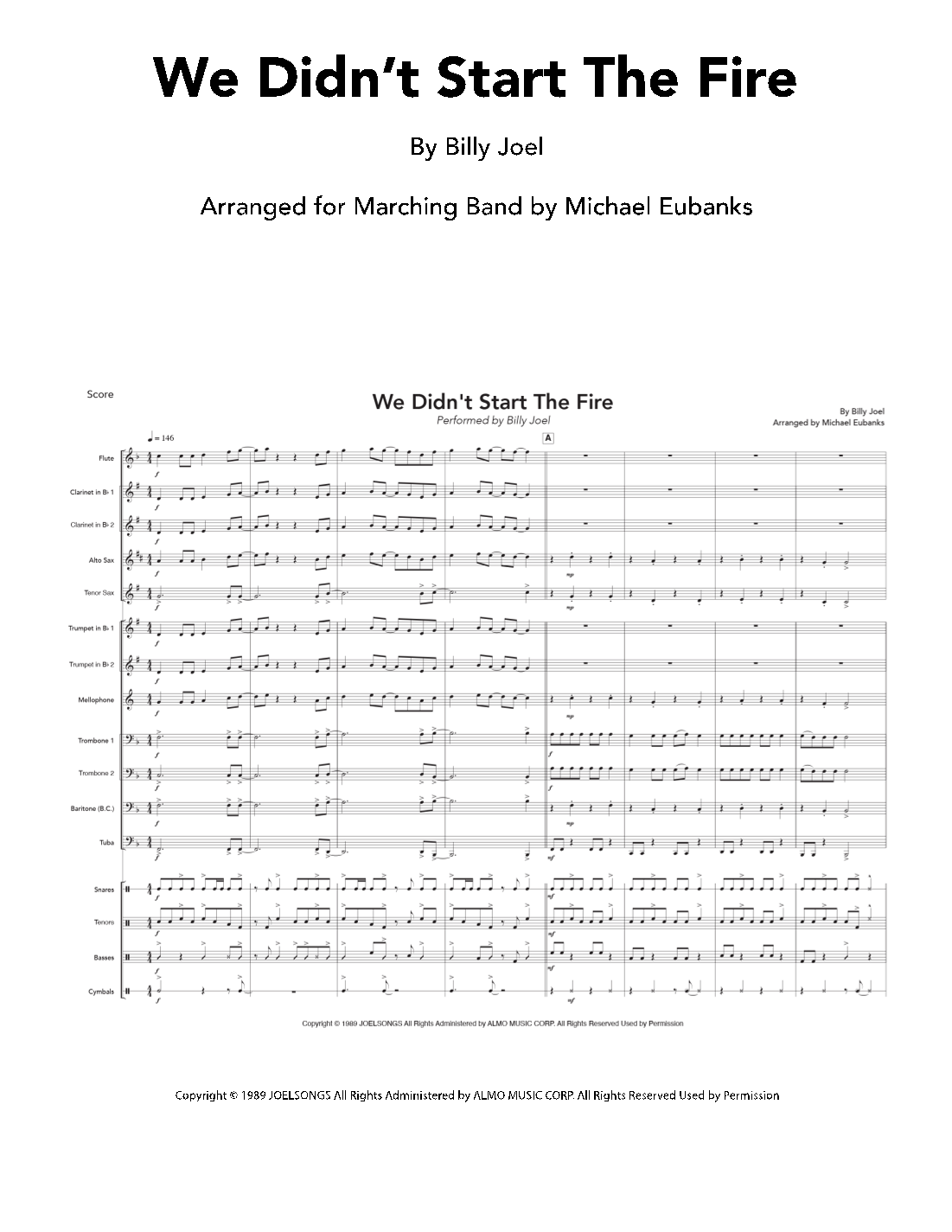 We Didn t Start The Fire arr Michael Eubanks By Billy Joel Sheet