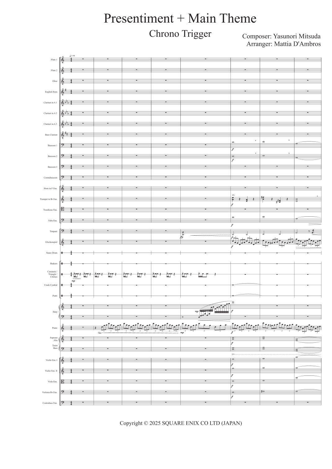 Presentiment / Chrono Trigger - Score Only (arr. D'Ambros Mattia) by ...