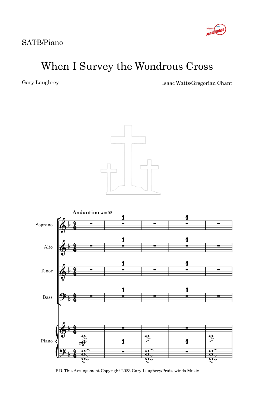 When I Survey the Wondrous Cross (arr. Gary Laughrey) by Gregorian ...