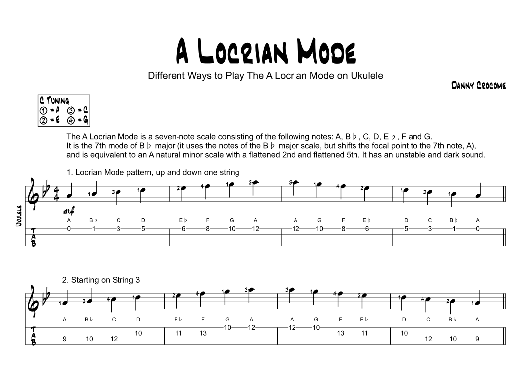 A Locrian Mode for Ukulele (Different Ways to Play) by Traditional ...
