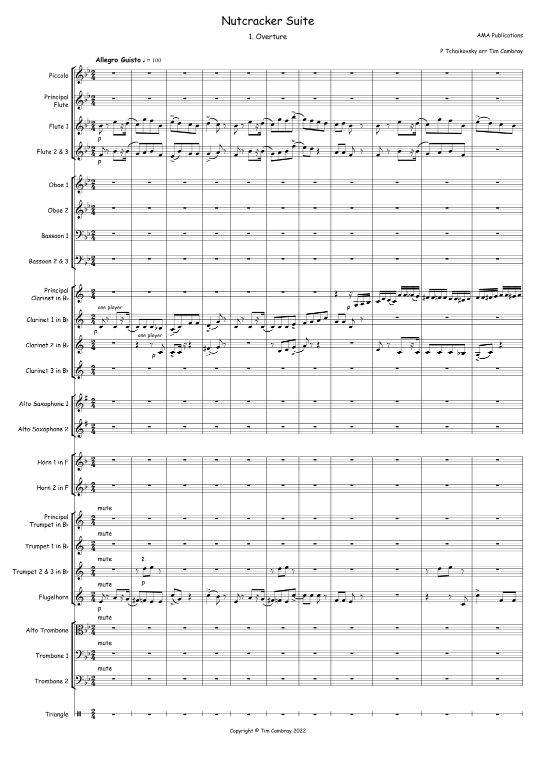 The Nutcracker Suite - 1. Overture by P Tchaikovsky Sheet Music for ...
