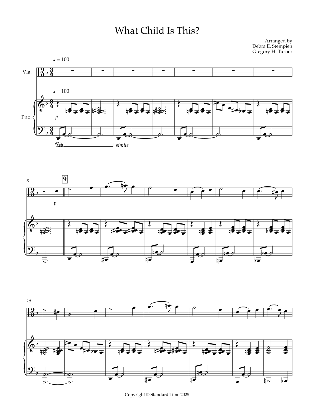 What Child Is This for Viola Solo with Piano Accompaniment ...