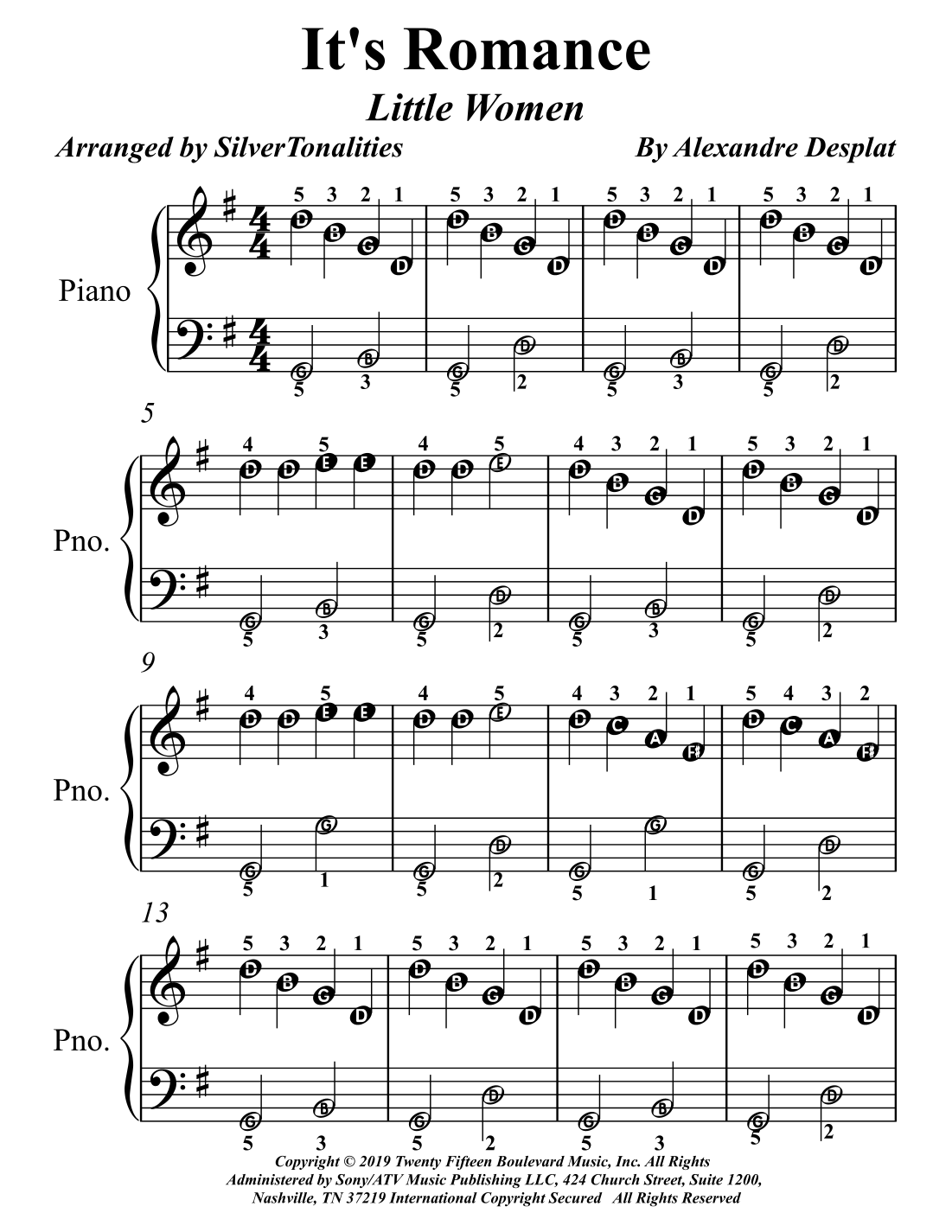 It's Romance (arr. Silver Tonalities) by Alexandre Desplat Sheet Music ...